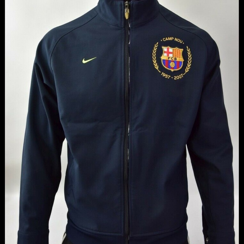 Nike Fc Barcelona Vintage Navy Blue Jacket. Size Smal… - Gem
